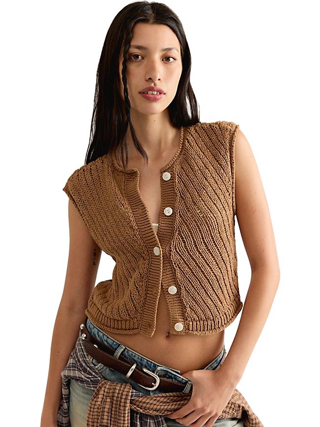 FREE PEOPLE Free People Drop Stitch Cotton Vest